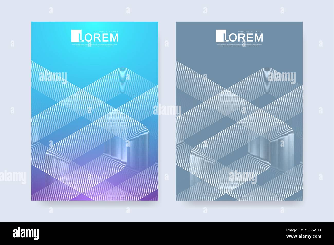 Vector template for brochure or cover with abstract hexagon lines ...