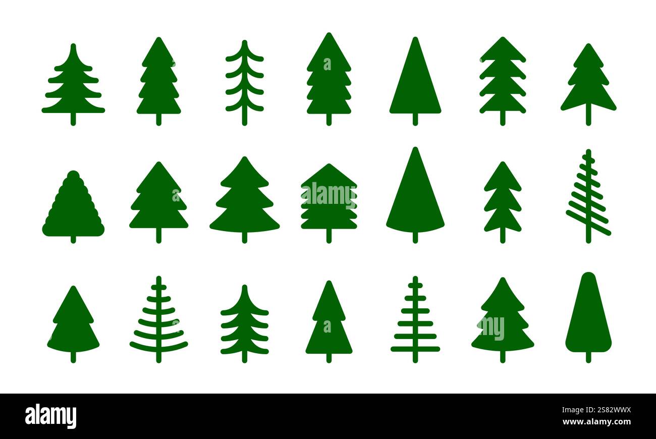 Pine tree outline christmas Stock Vector Images - Alamy