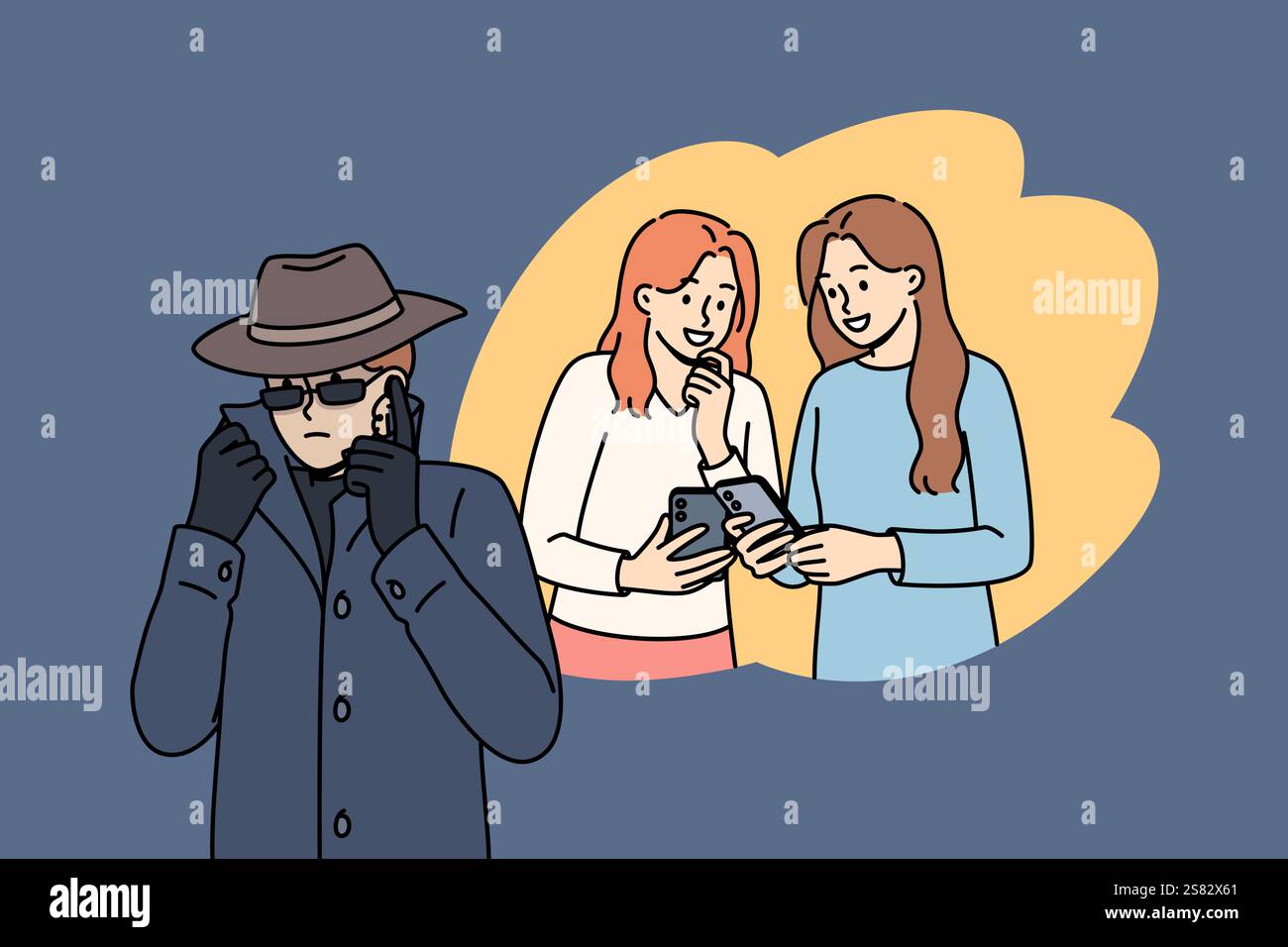 Man detective talking listening in Stock Vector Images - Alamy