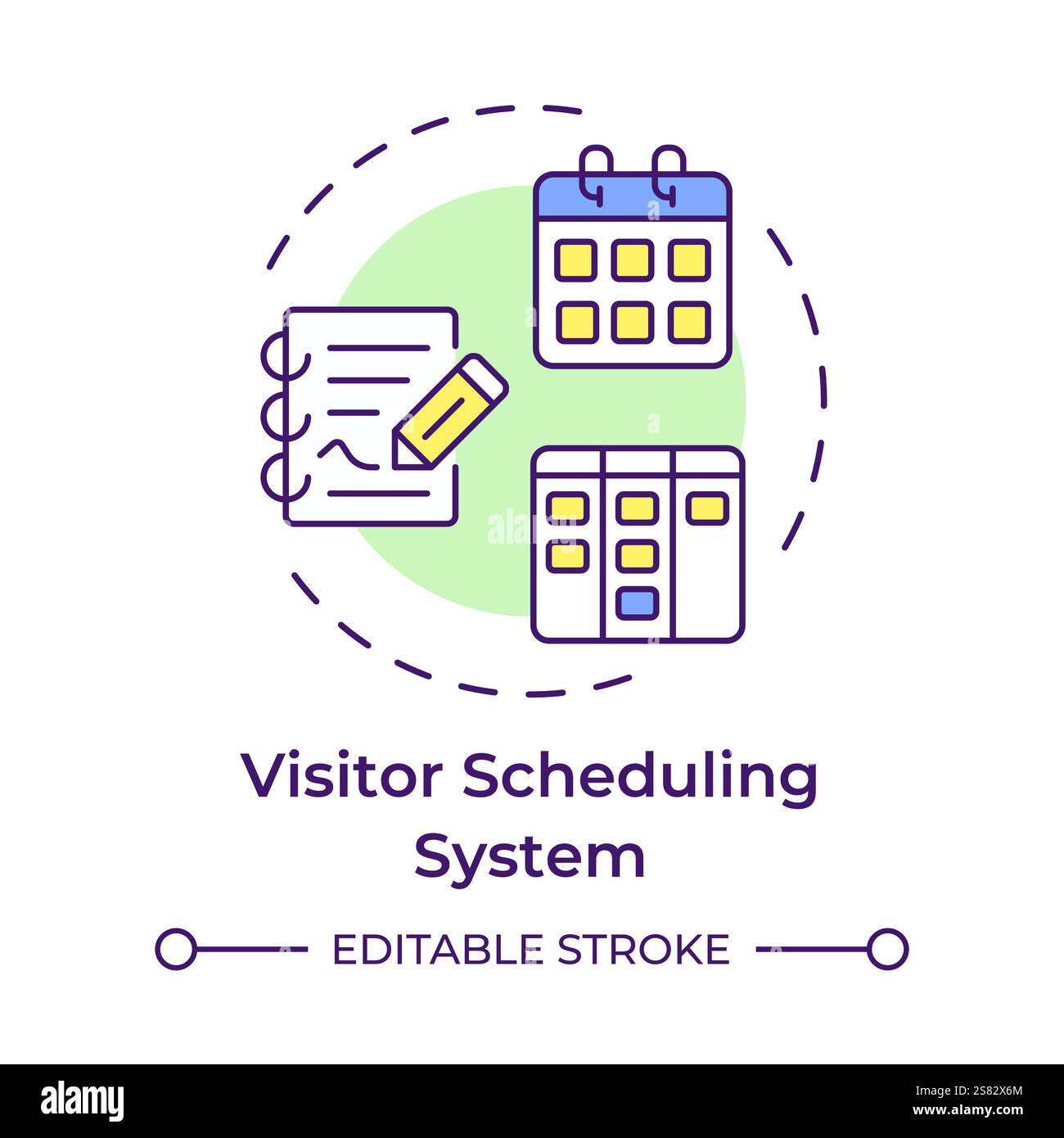 Visitor Scheduling System Multi Color Concept Icon Stock Vector Image And Art Alamy