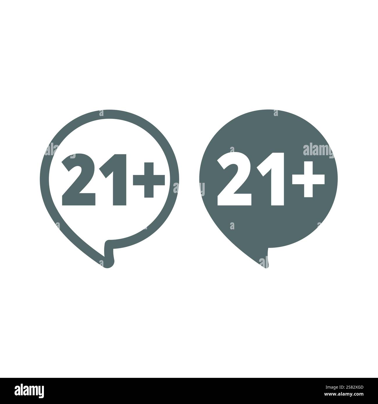 21 plus vector sign. Twenty one years age limit icon in speech bubble ...