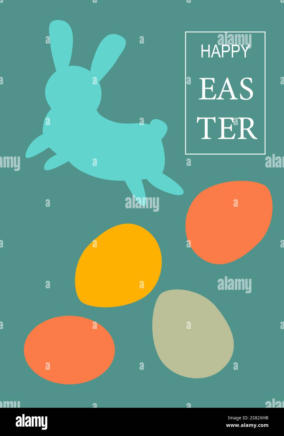 Composition easter eggs bunny Stock Vector Images - Alamy