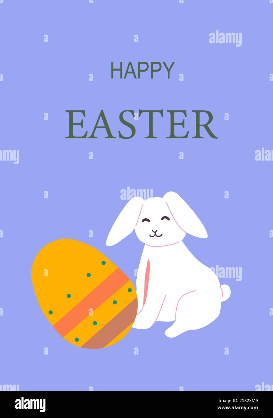 Happy easter celebration design with bunny and easter egg for poster or ...