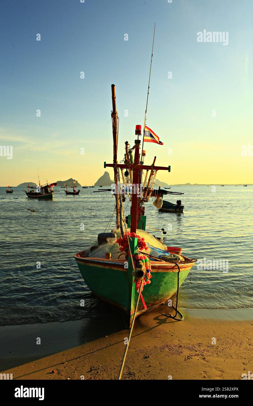 Beautiful Sunset at Khao Ta Mong Lai Forest Park landmark in Prachuap ...