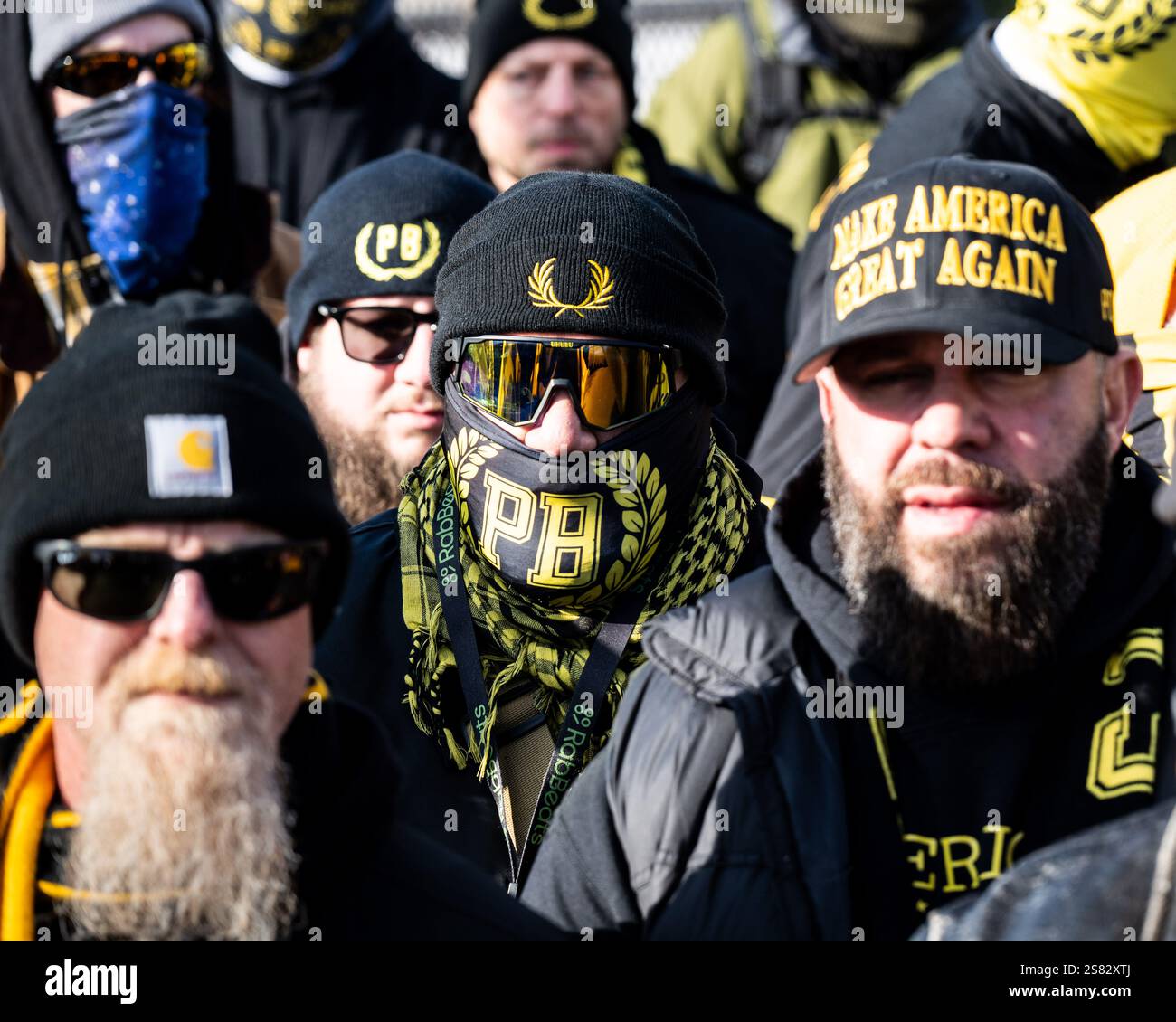 Washington, United States. 20th Jan, 2025. A group of Proud Boys ...