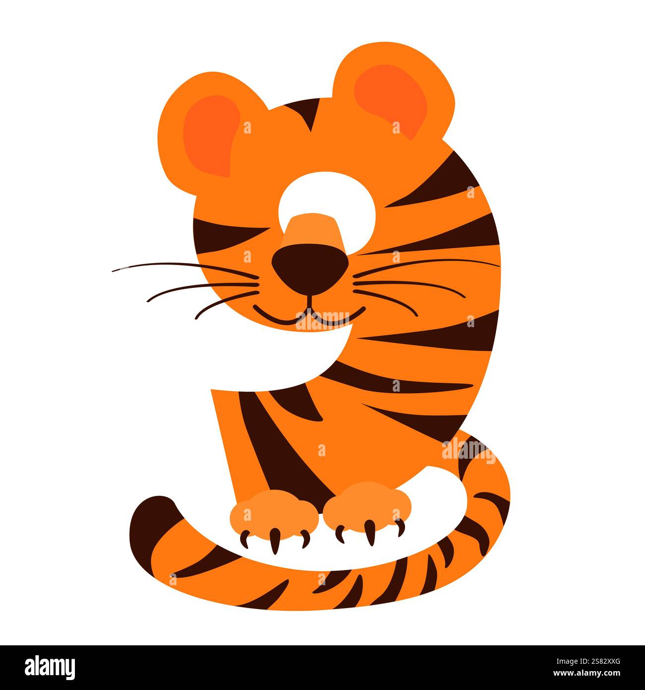 Cartoon number 9 like Tiger, figure Nine. Cartoon of number with a ...