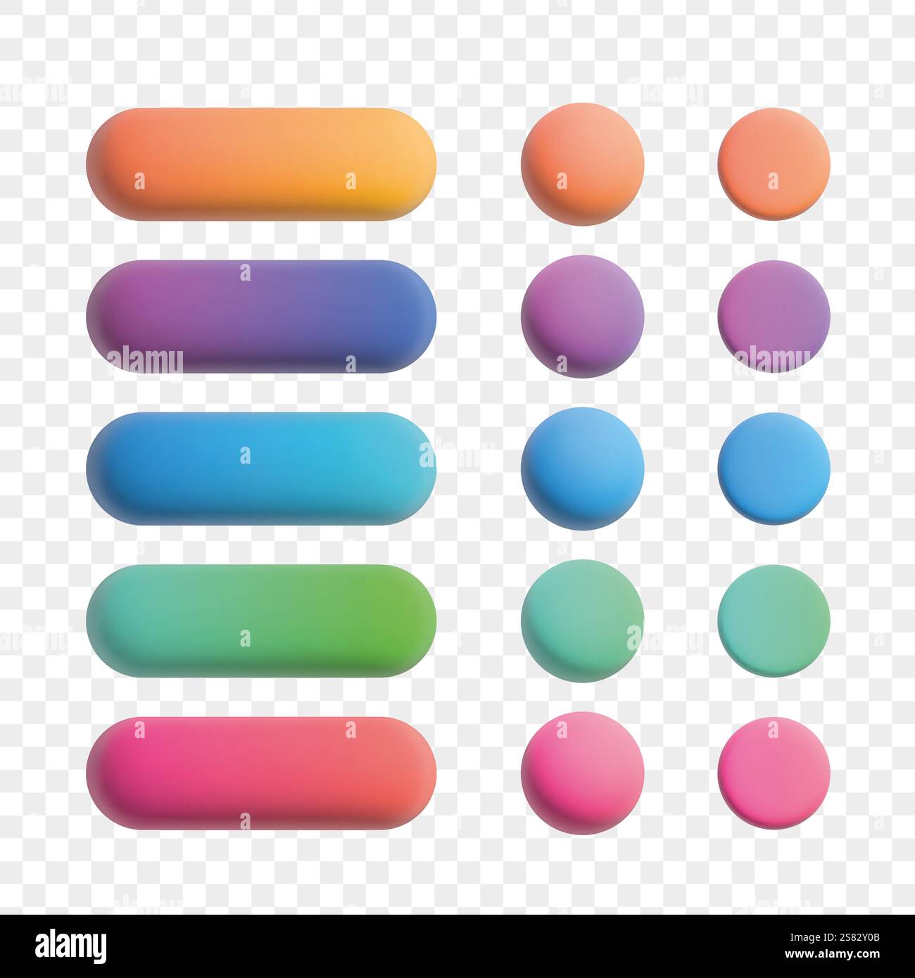 Colorful 3d buttons set Stock Vector Image & Art - Alamy