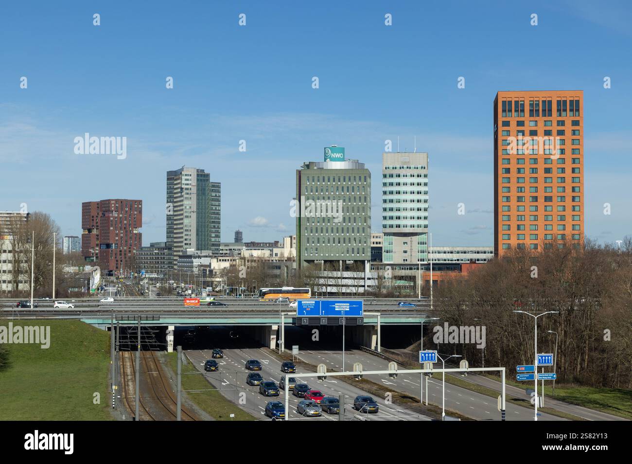 Skyline Utrecht, buildings of the south of Utrecht, van der valk Hotel ...