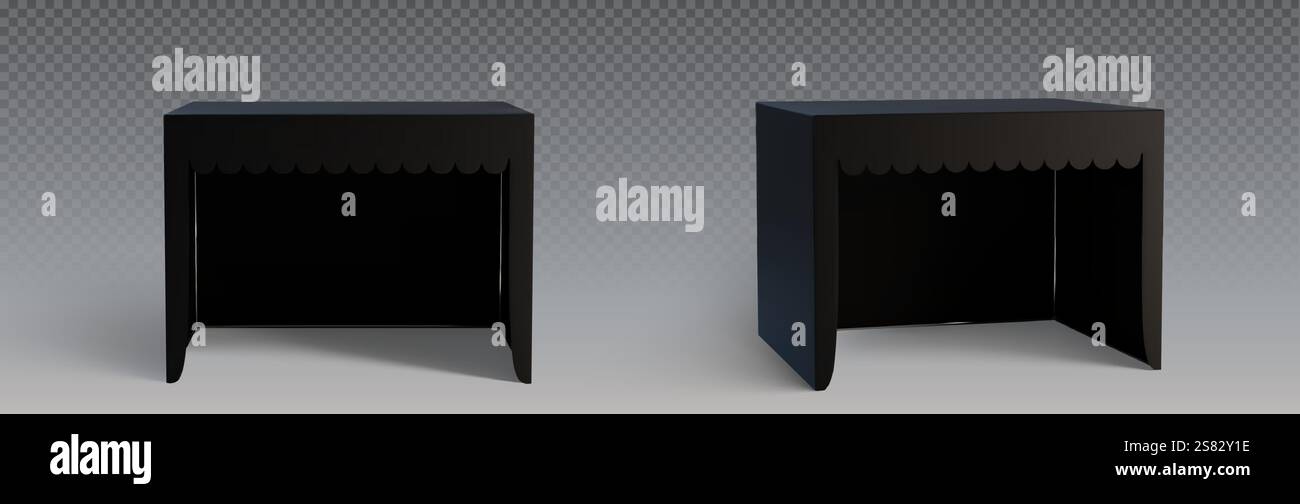 Black booth mockup - portable counter with decorative scalloped trim ...