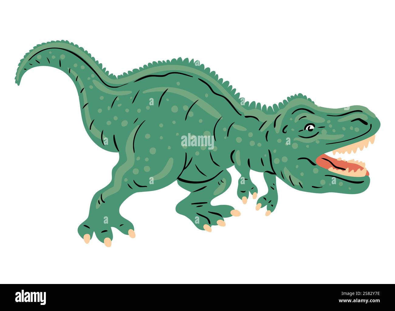 Tyrannosaurus rex roars. Large dinosaur predator. Theropod lizard of ...
