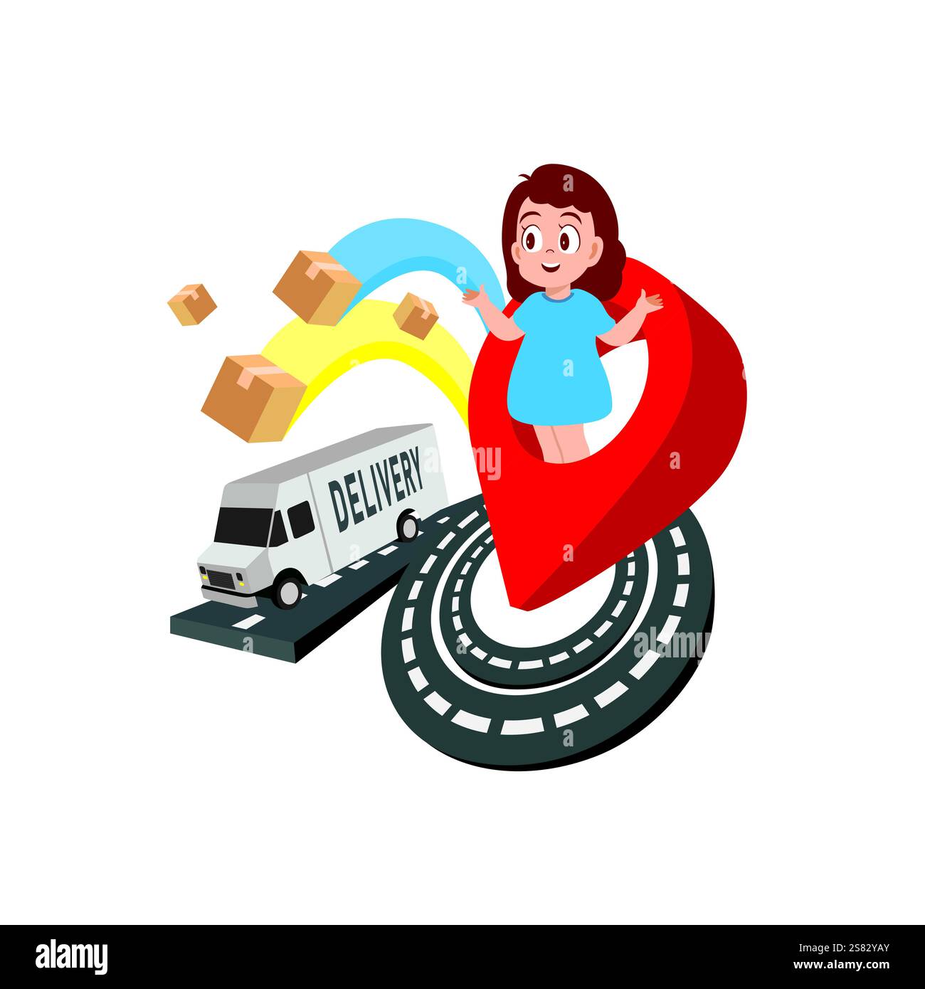 Delivering order Stock Vector Images - Alamy