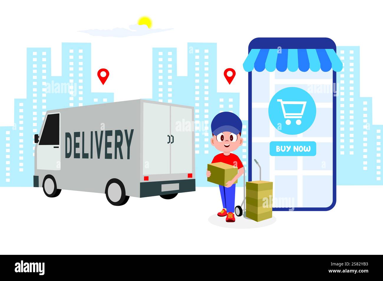 Connecting Locations Through Delivery Service Stock Vector Image & Art ...