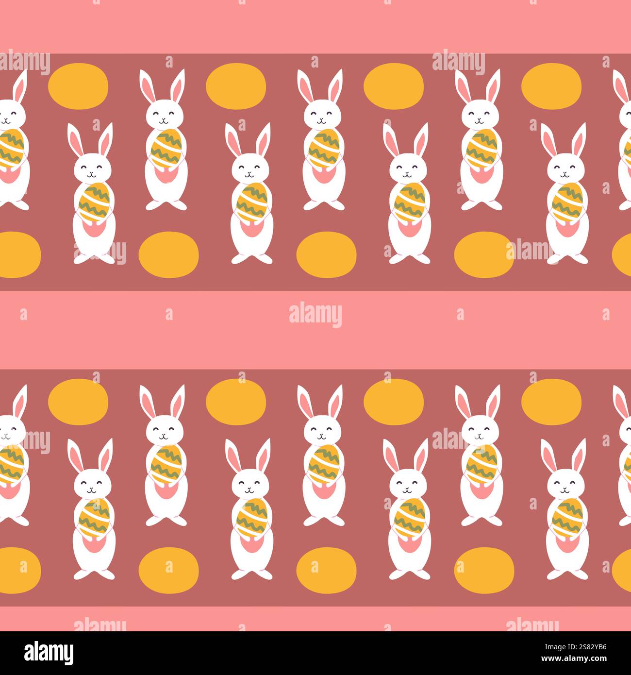 Playful easter bunny pattern with eggs for holiday design Stock Vector ...