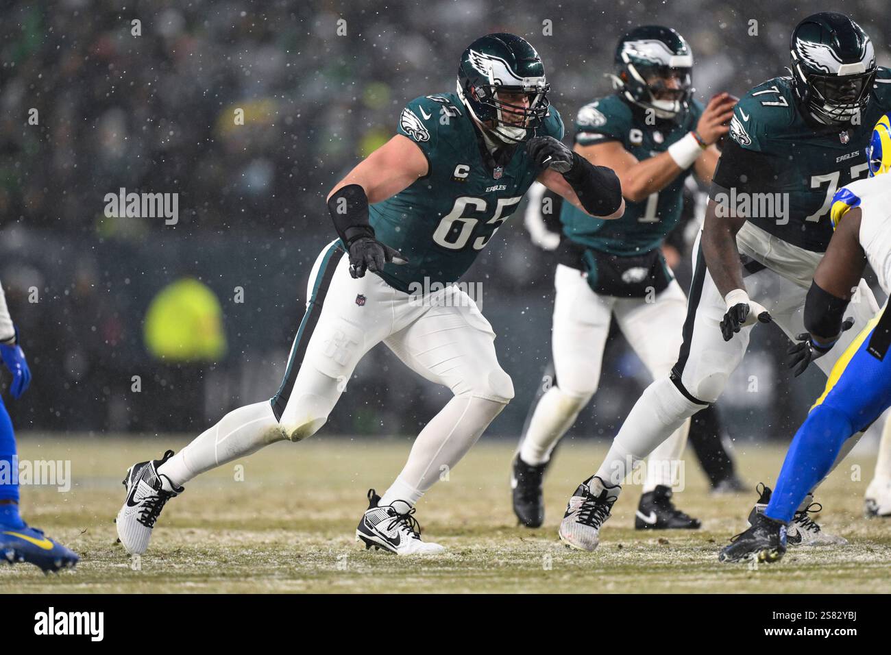 Philadelphia Eagles offensive tackle Lane Johnson (65) in action during ...