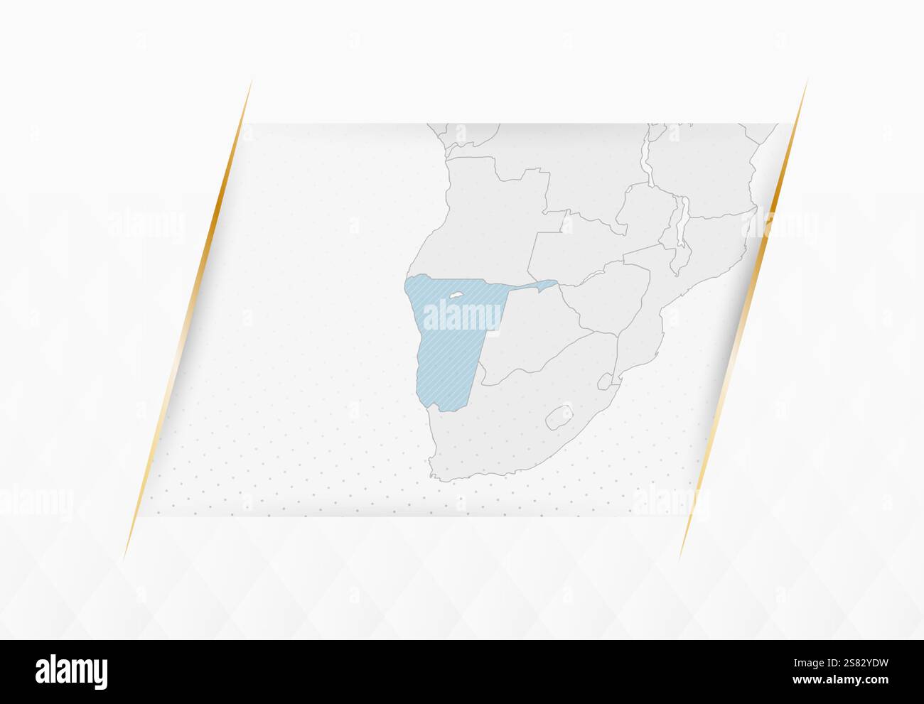Namibia Map in Blue with Gold Framed Accents. Modern Vector Map of ...