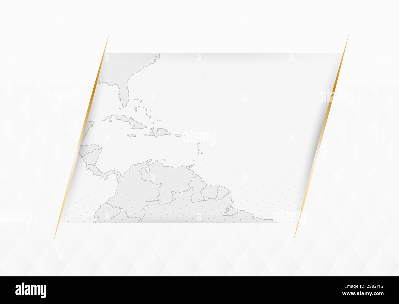 Dominica Map in Blue with Gold Framed Accents. Modern Vector Map of ...