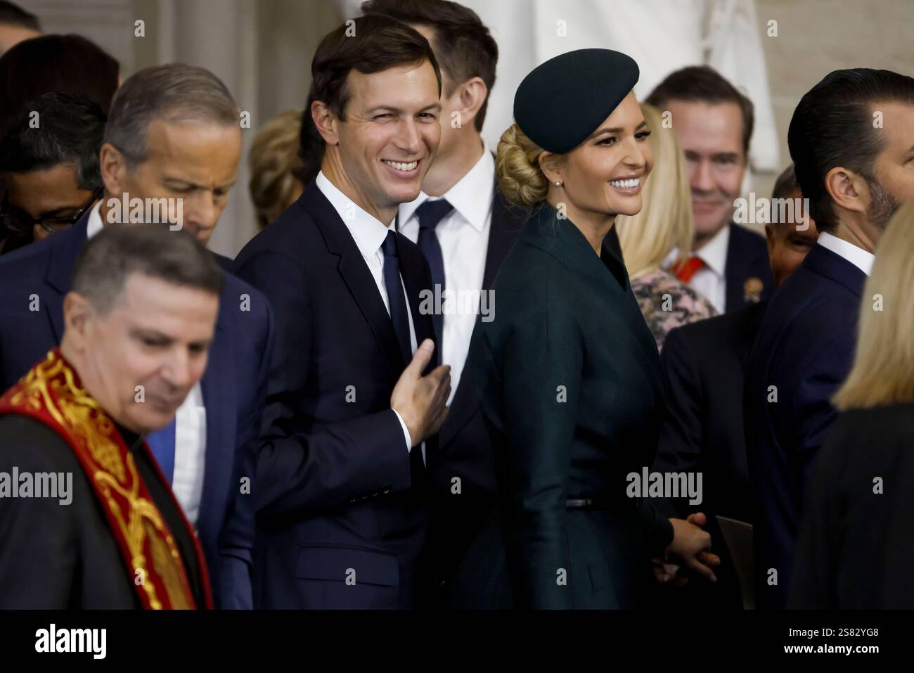 Washington, DC, USA. 20th Jan, 2025. Jared Kushner (L) and Ivanka Trump ...