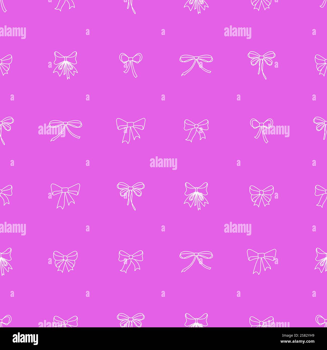 Seamless pattern with ribbon bows. Ballet, coquette core print. Hand ...
