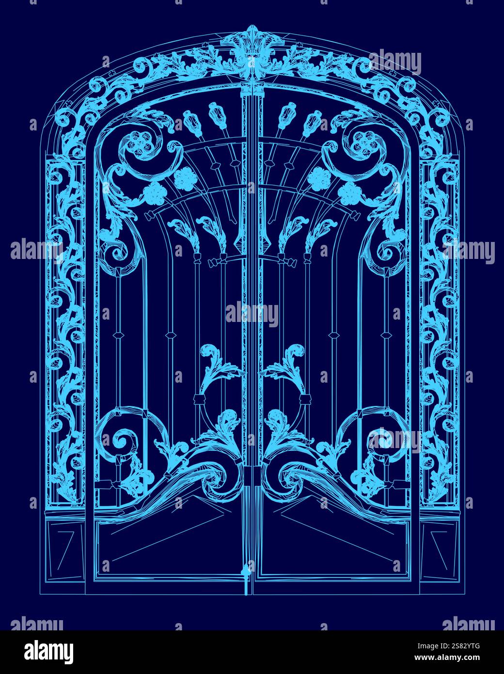 Blue metal door in Stock Vector Images - Alamy