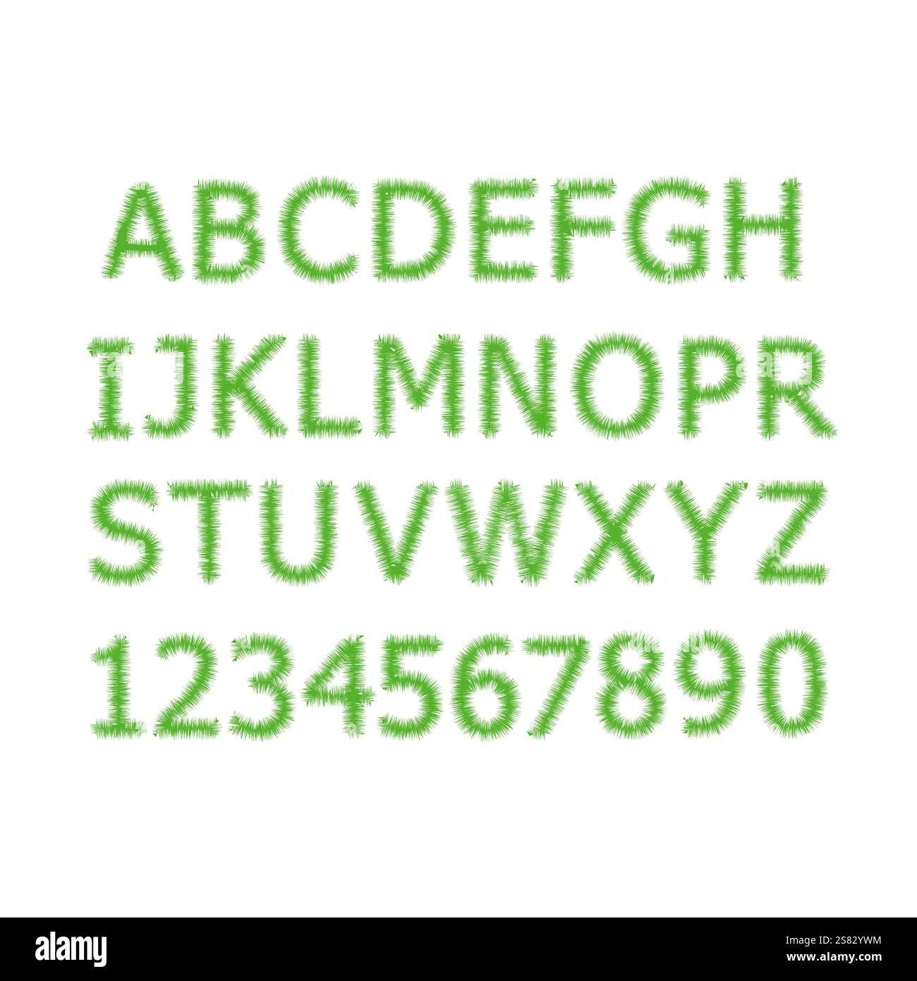 Green vector letters, numbers, symbols, Font contains graphic style ...