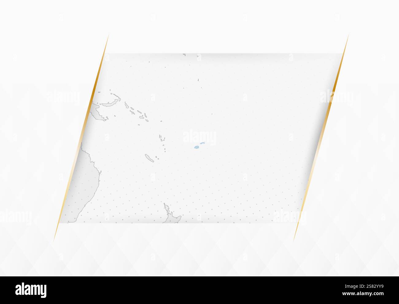 Fiji Map in Blue with Gold Framed Accents. Modern Vector Map of Fiji ...