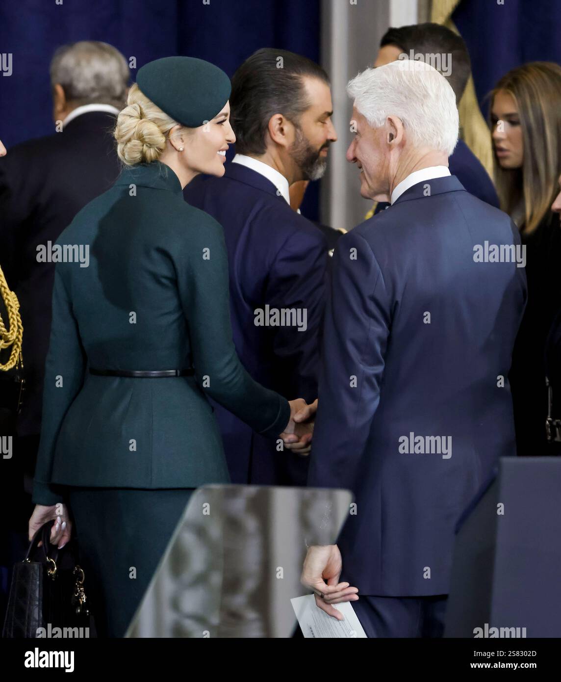 Ivanka Trump (L) and former US President Bill Clinton (R) following US ...