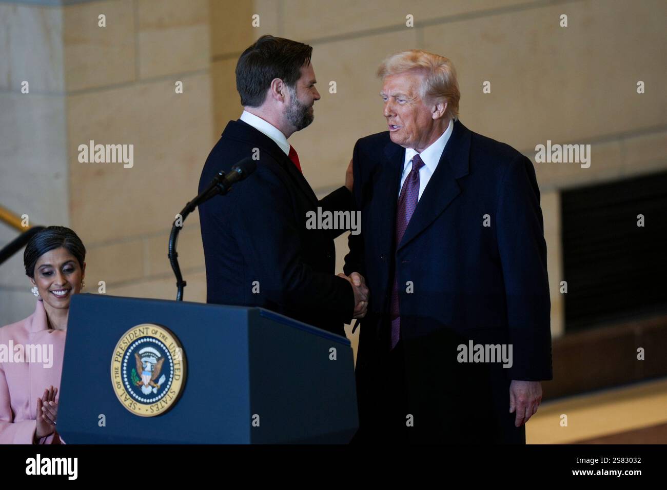 Vice President JD Vance introduces President Donald Trump before he ...