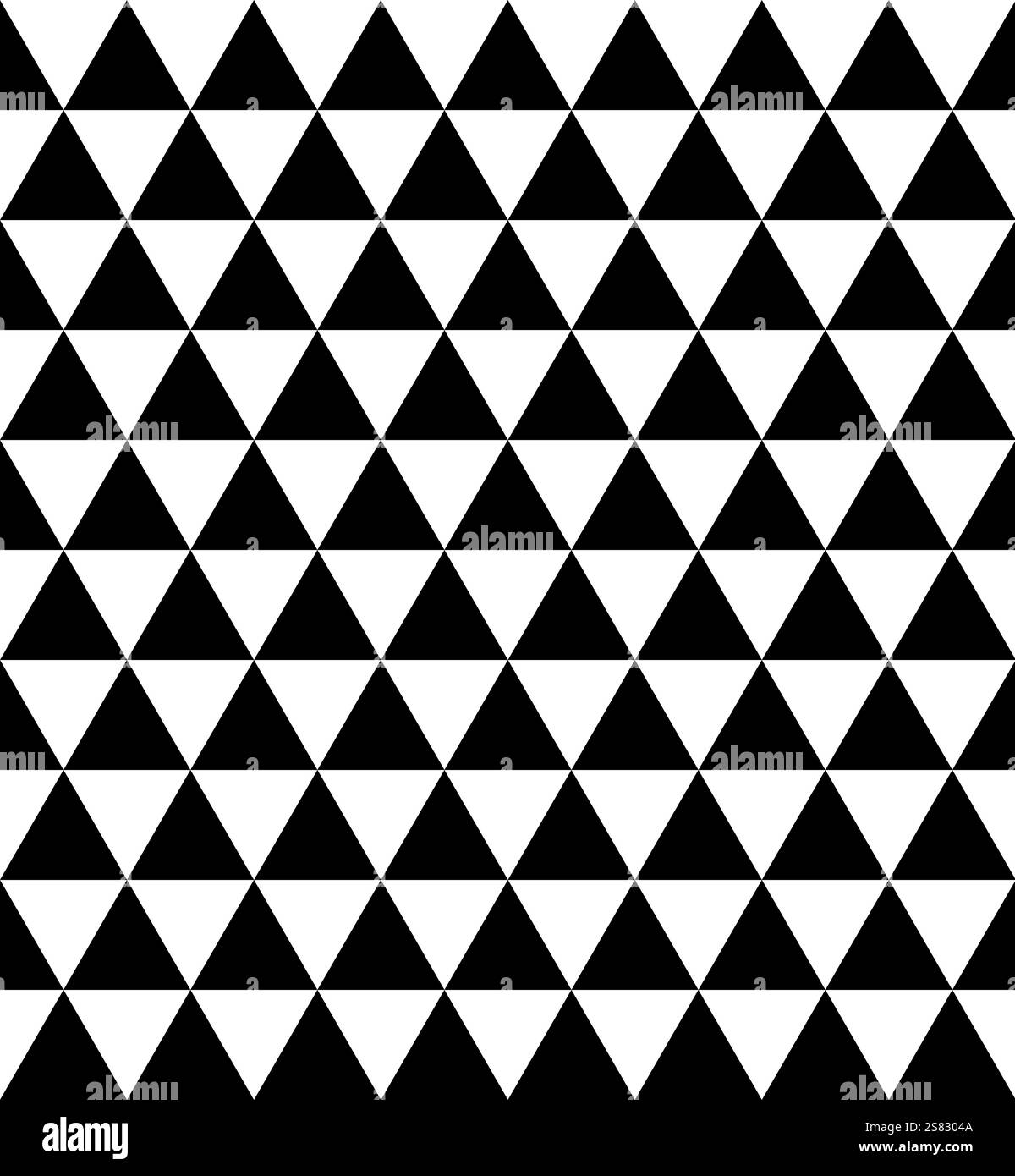 Triangle Triangular Pattern With Equilateral Triangles Black And White Vector Seamless
