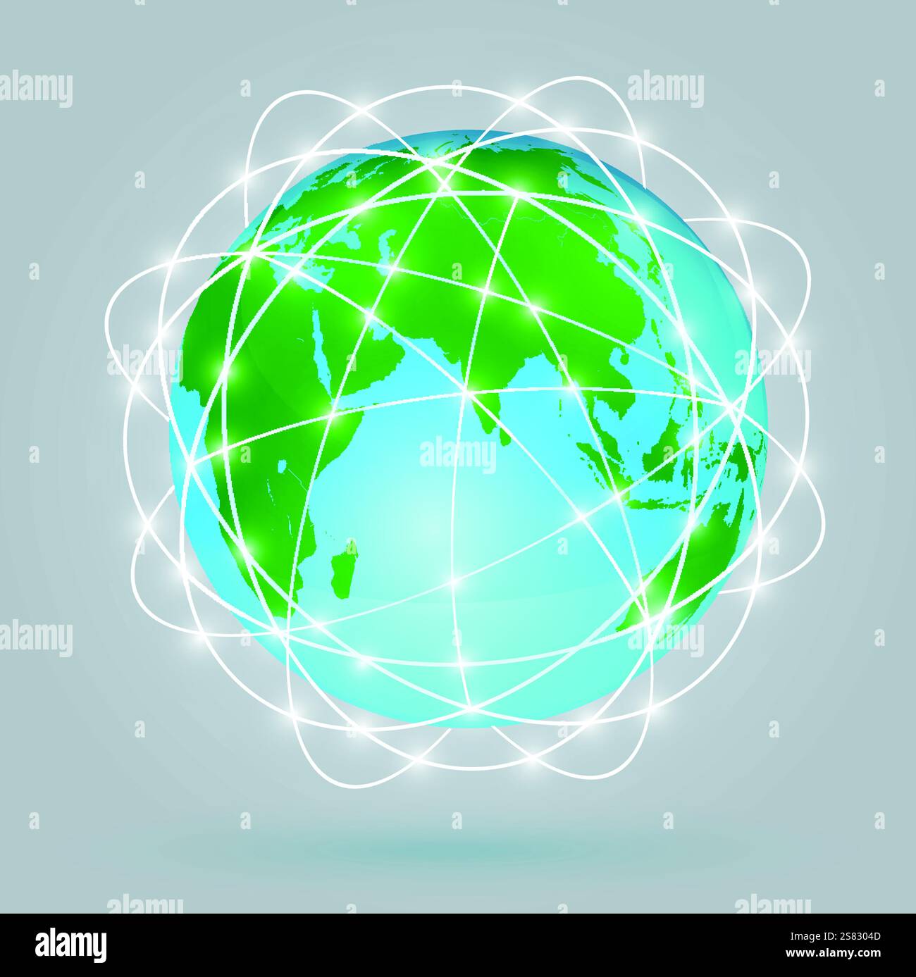 Globe digital connection, digital communications.on gray background ...