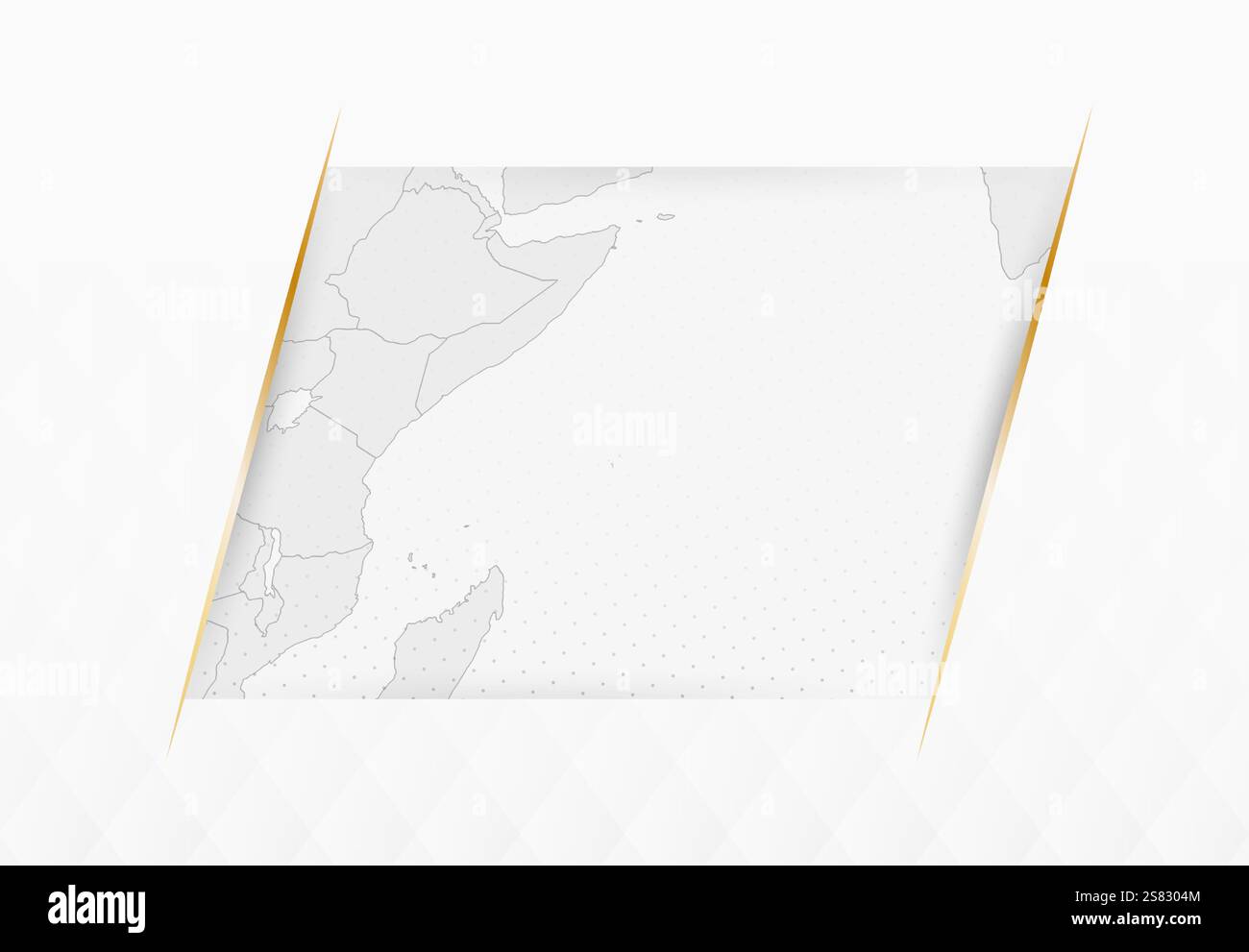 Seychelles Map in Blue with Gold Framed Accents. Modern Vector Map of ...