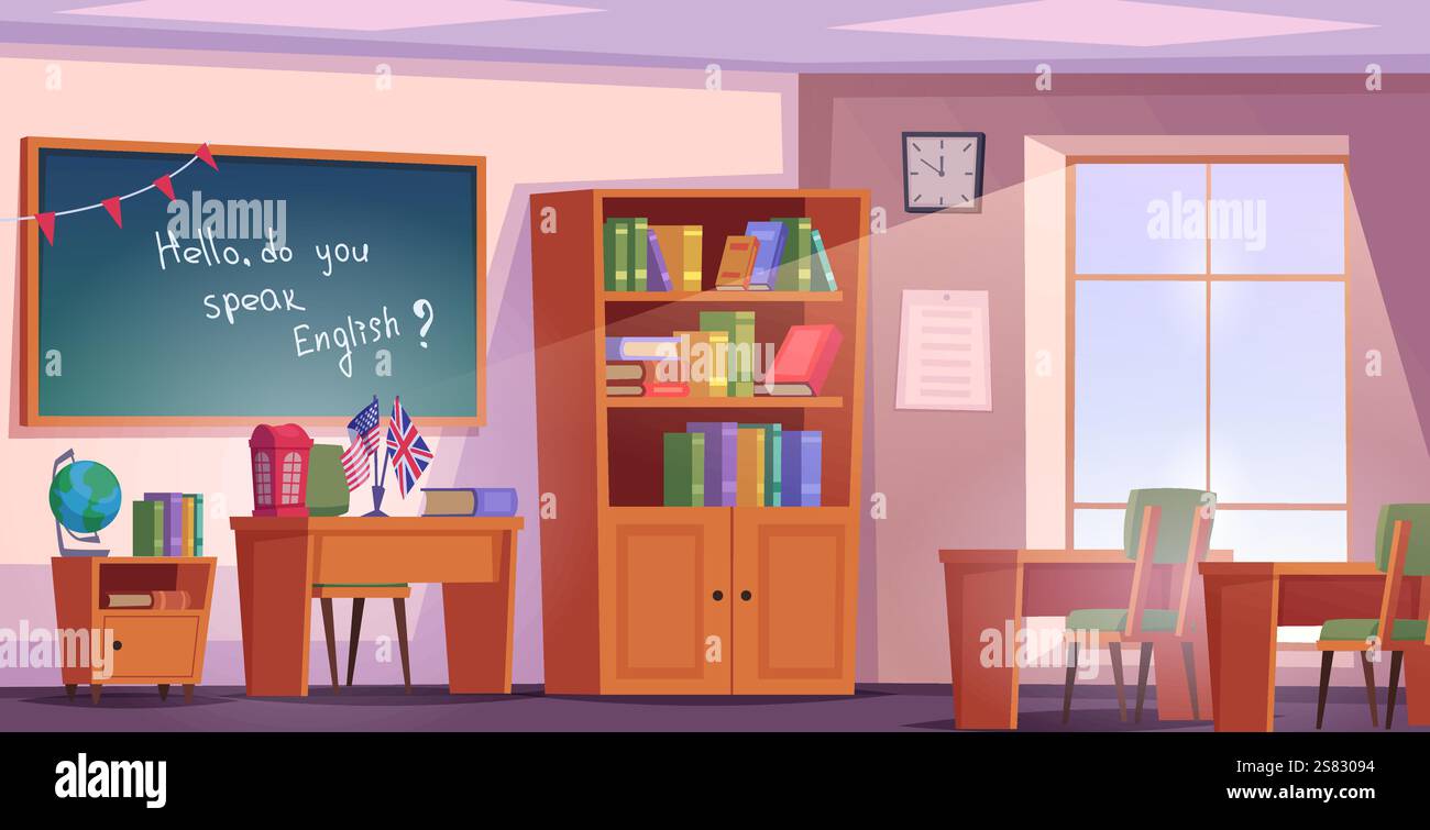 School interior. Education background with modern classroom exact ...