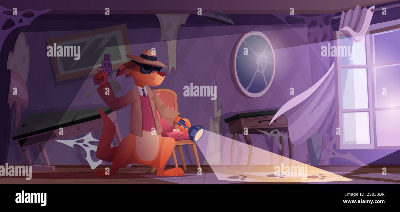 Detective characters. Zoo animals roleplay detective activities ...