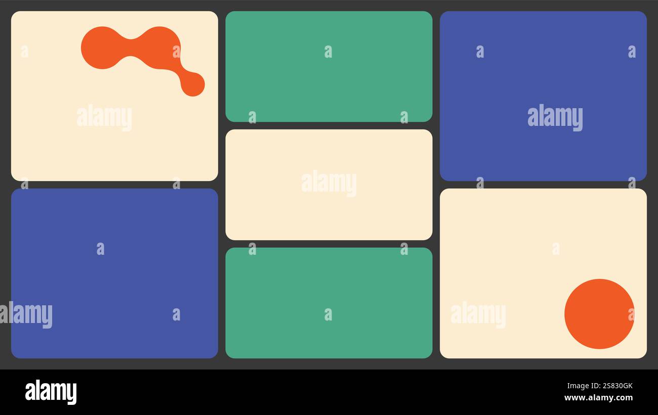 Bento box template. Y2K collage grid shapes. Geometry modular moodboard ...