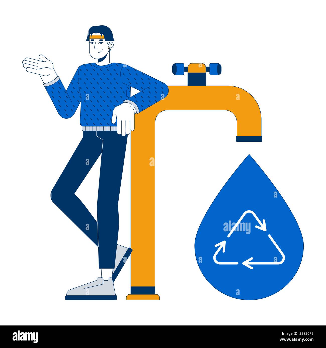 Water recycling system 2D illustration concept Stock Vector Image & Art ...