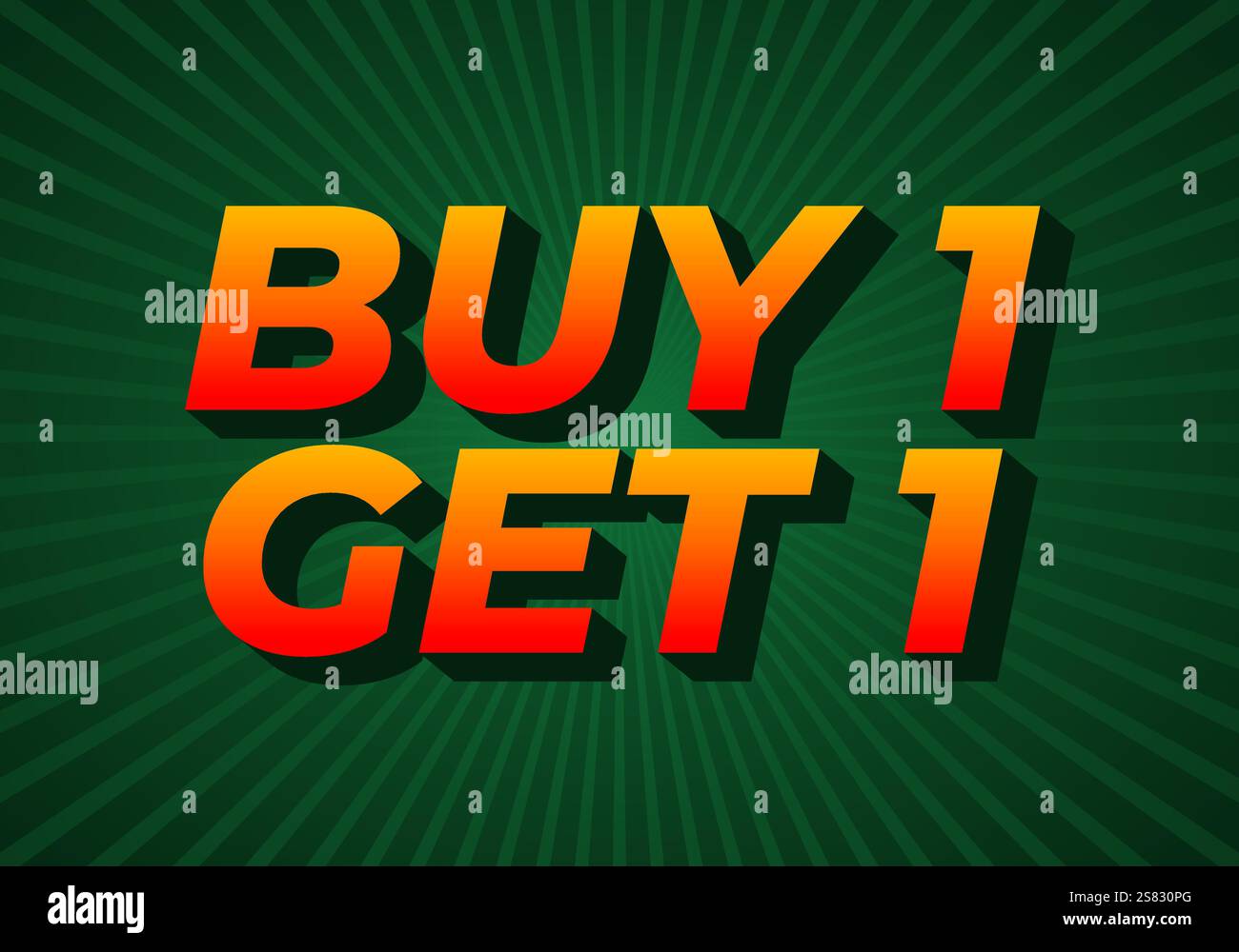 Buy 1 get 1. Text effect design in bold font for print or digital ...