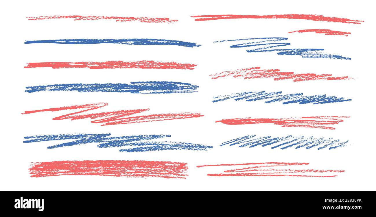 Crayon underline set. Pencil scribble lines pack. Vector hand drawn ...