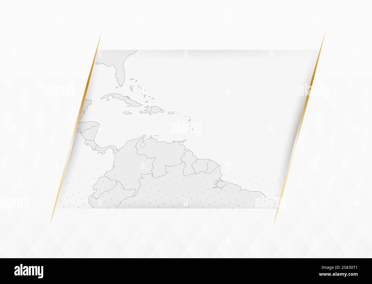 Grenada Map in Blue with Gold Framed Accents. Modern Vector Map of ...