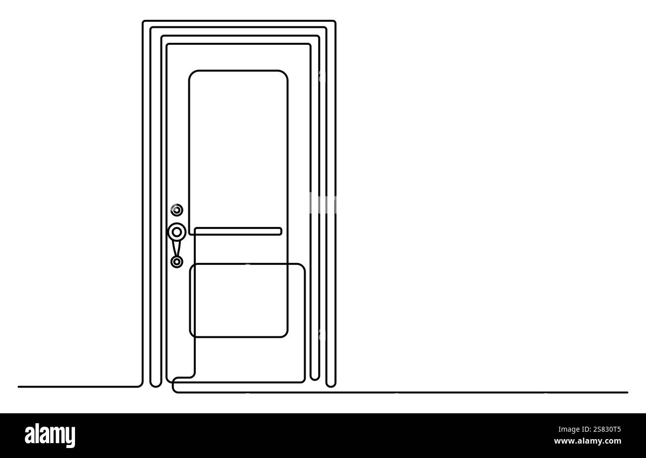 One continuous single drawing line art flat doodle kitchen chair ...