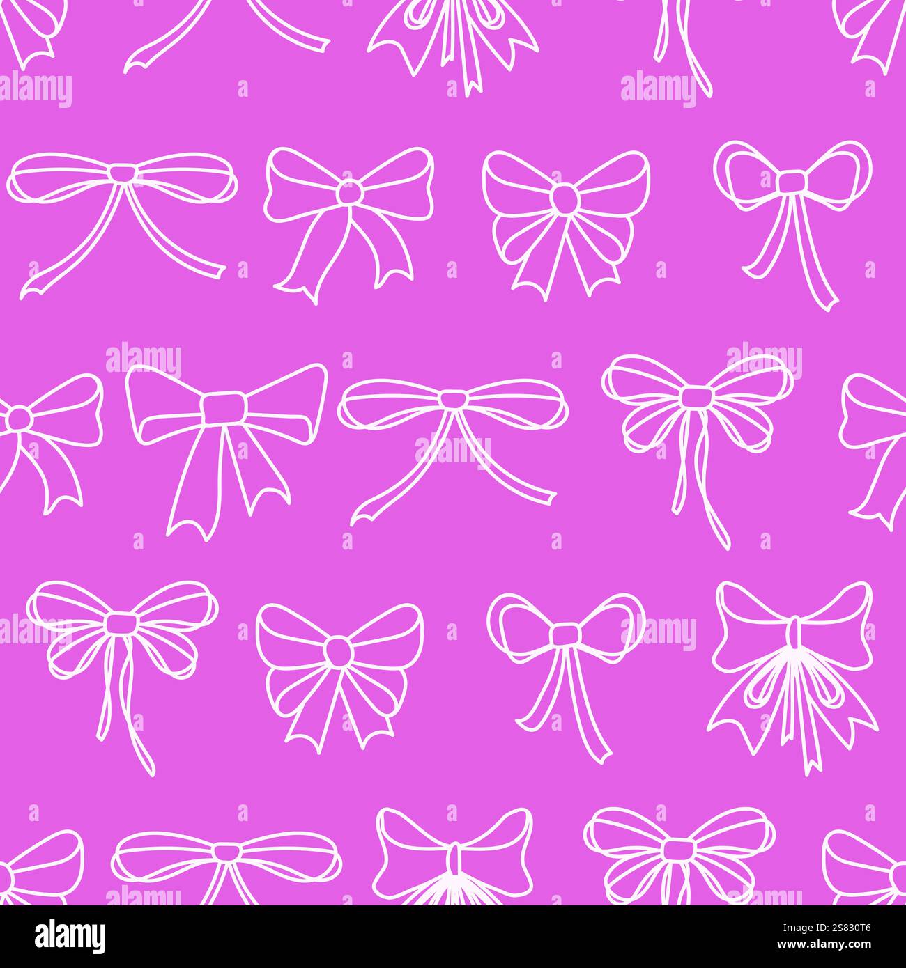 Seamless pattern with ribbon bows. Ballet, coquette core print. Hand ...