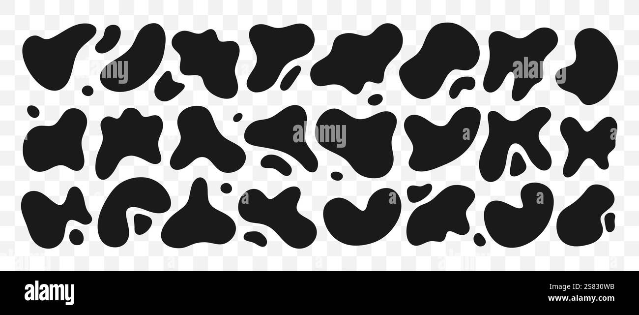 Freeform set. Abstract irregular random blobs. Modern forms for design and print. Vector ...
