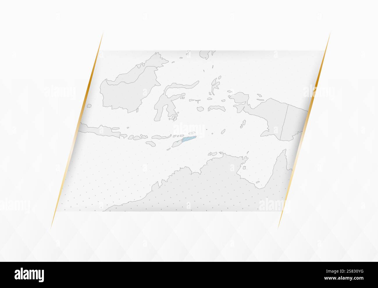 East Timor Map in Blue with Gold Framed Accents. Modern Vector Map of ...