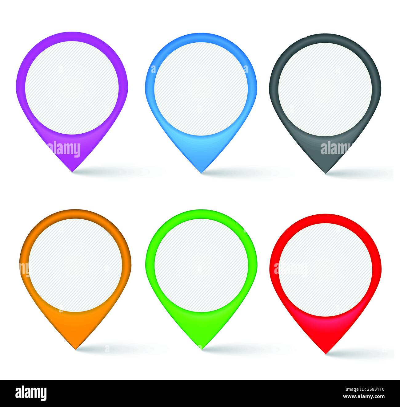 Set of multi-colored the map markers. Navigational markers Stock Vector ...