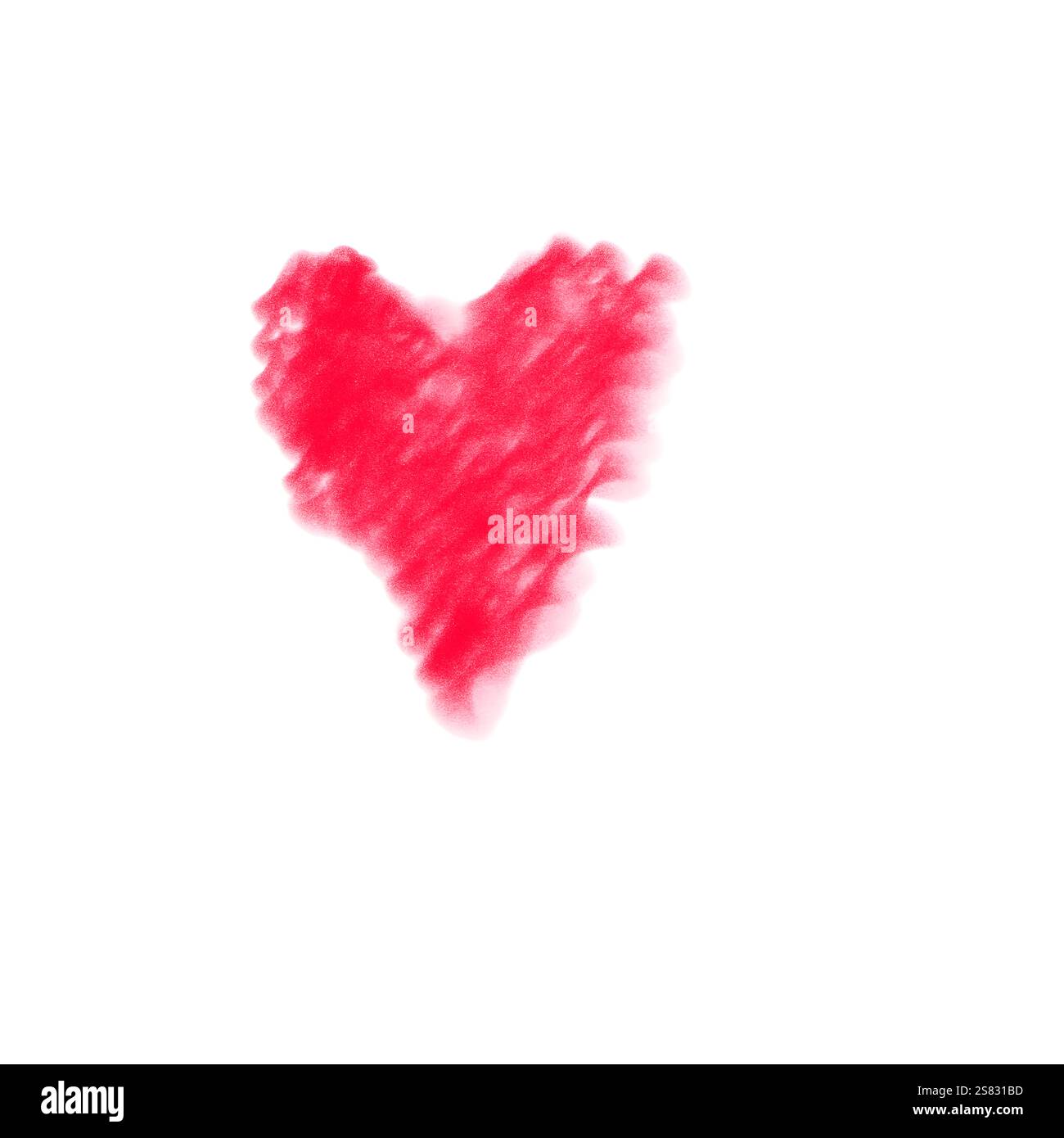 Simple red heart illustration on white background Stock Photo - Alamy