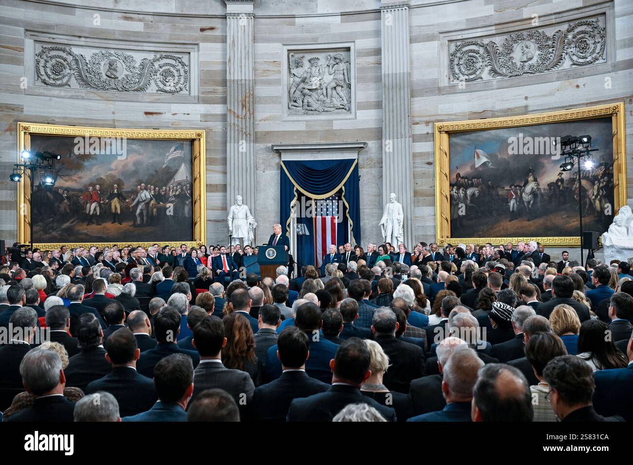 President-elect Donald J. Trump speaks after being sworn in during the ...