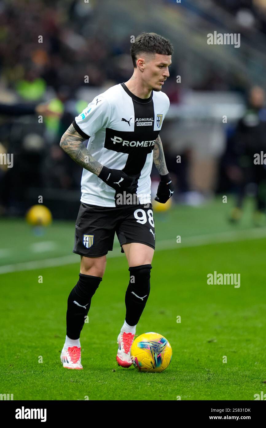 Dennis Man of Parma Calcio 1913 during the Serie A Enilive match ...