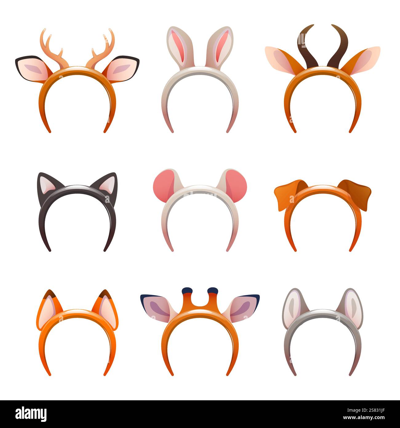 Funny party headbands. Animal horns and ears, photo booth props ...