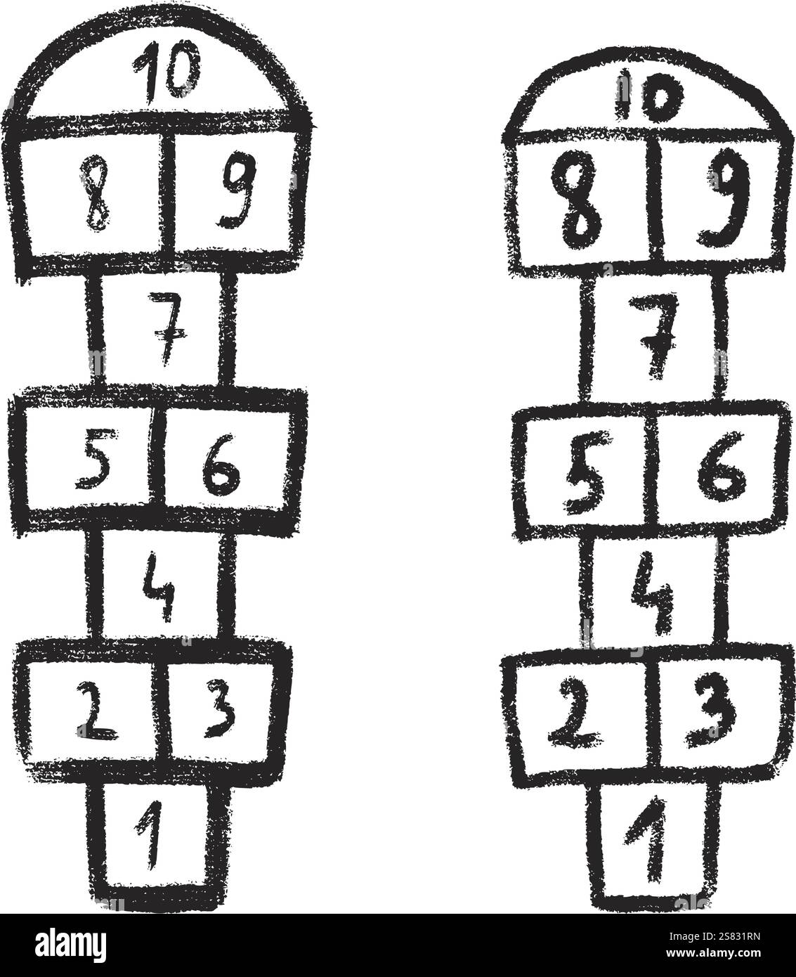 Hopscotch games set isolated on white background. Children playground ...