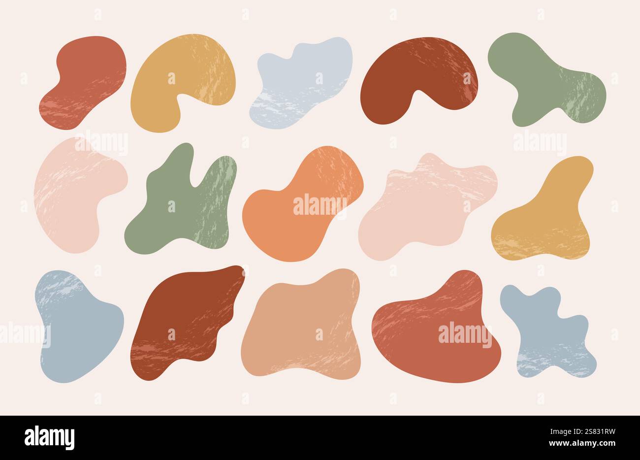 Set of Freeform or irregular blob. Collection of abstract amoeba. Boho elements for design ...