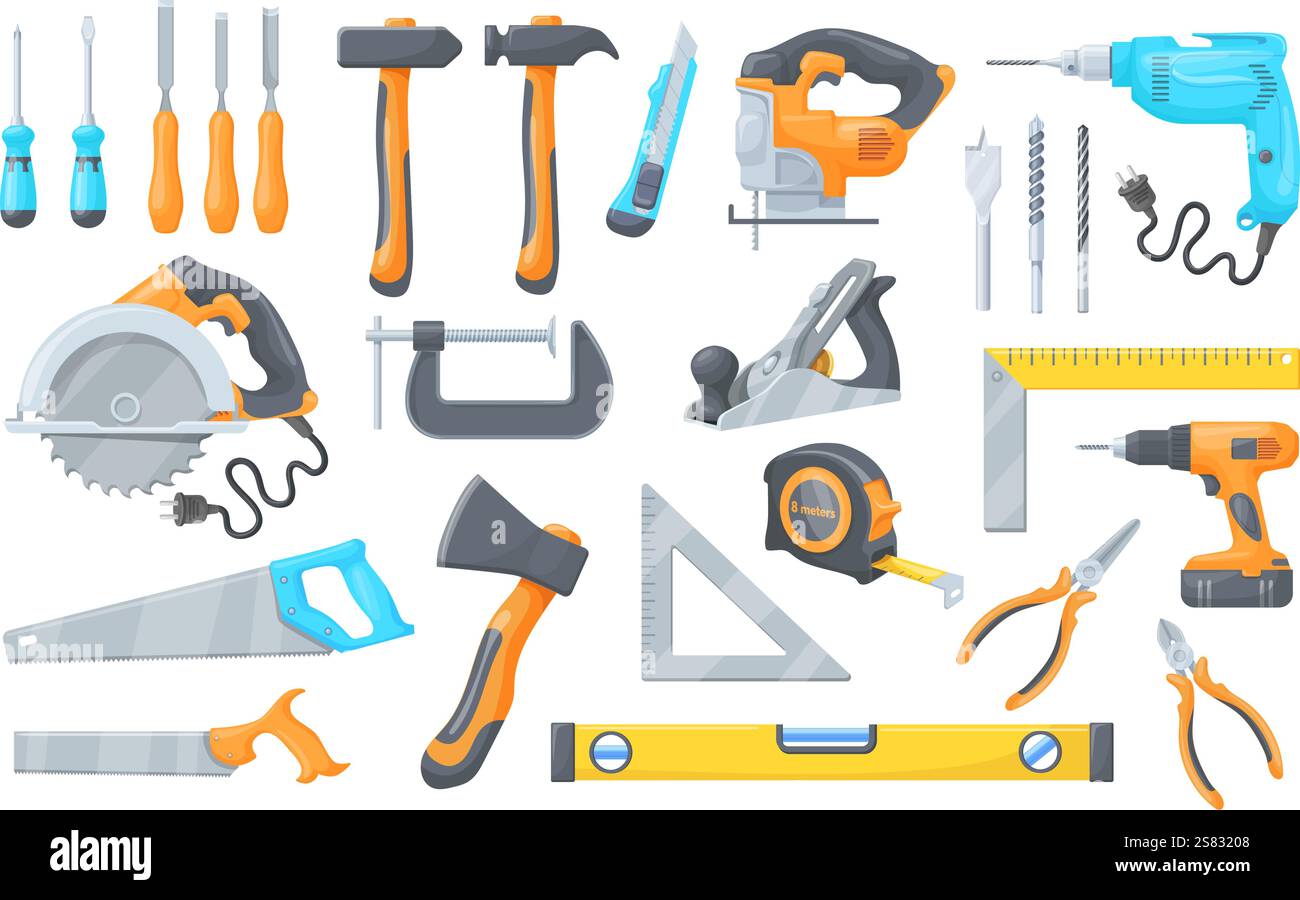 Carpenter toolbox cartoon hi-res stock photography and images - Alamy