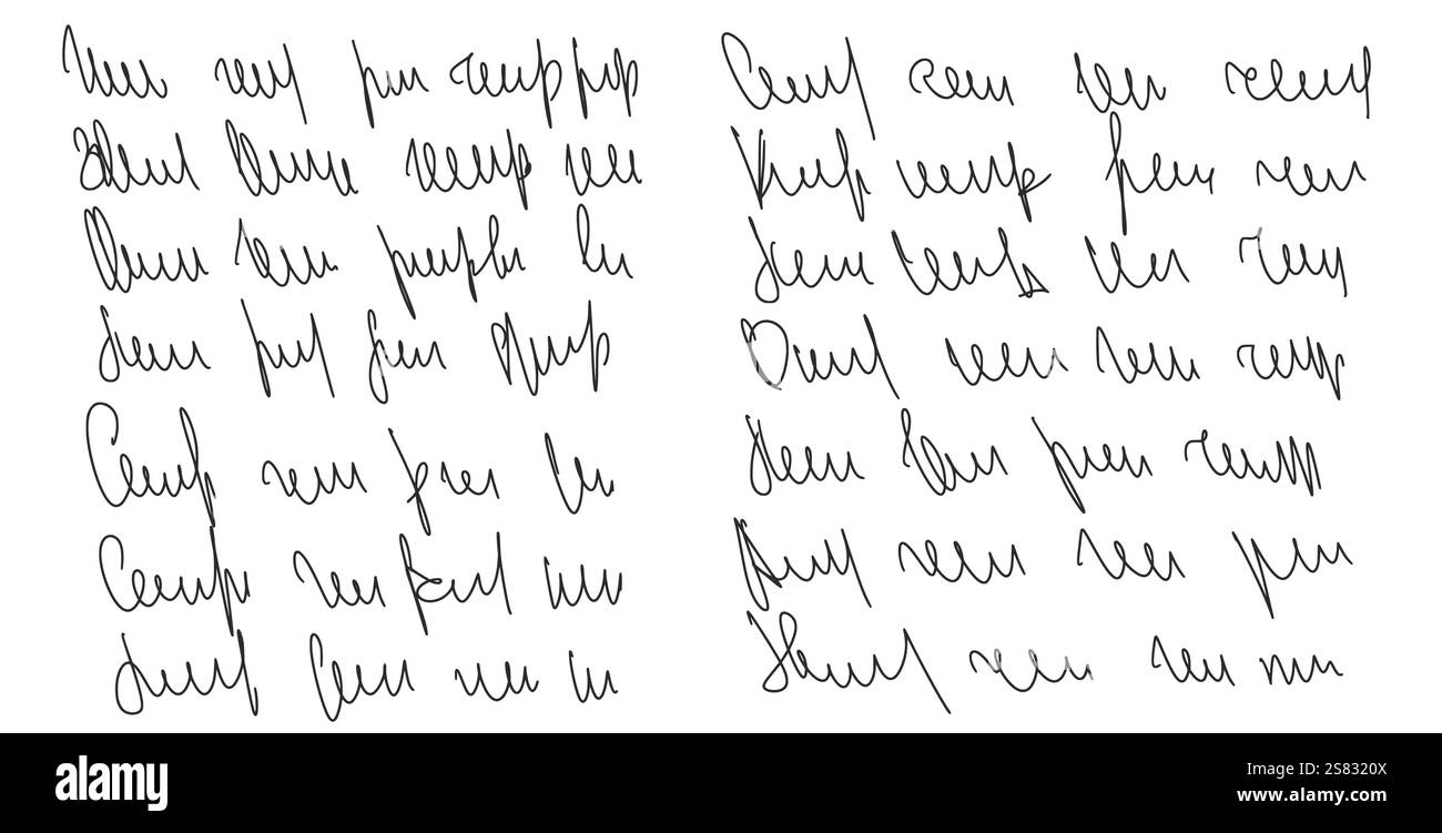 Illegible Fake Decorative Cursive Script Message Handwritten Ink